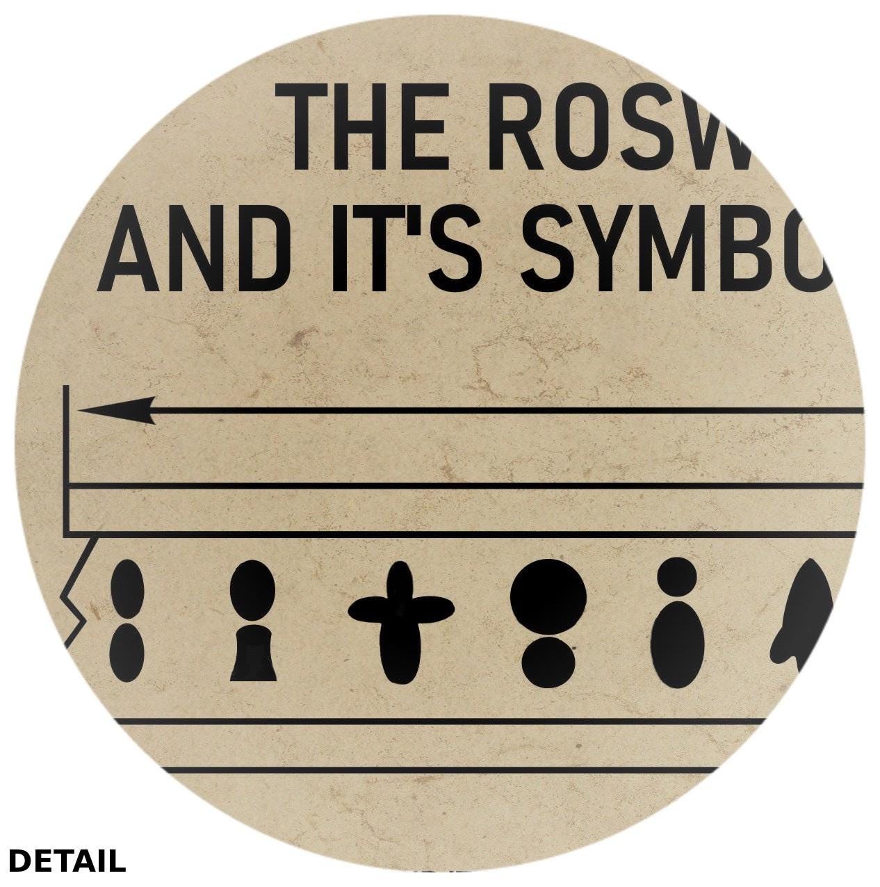 Roswell UFO I-beam Print | 1947 UFO Crash Debris Art | Alien Hieroglyph ...