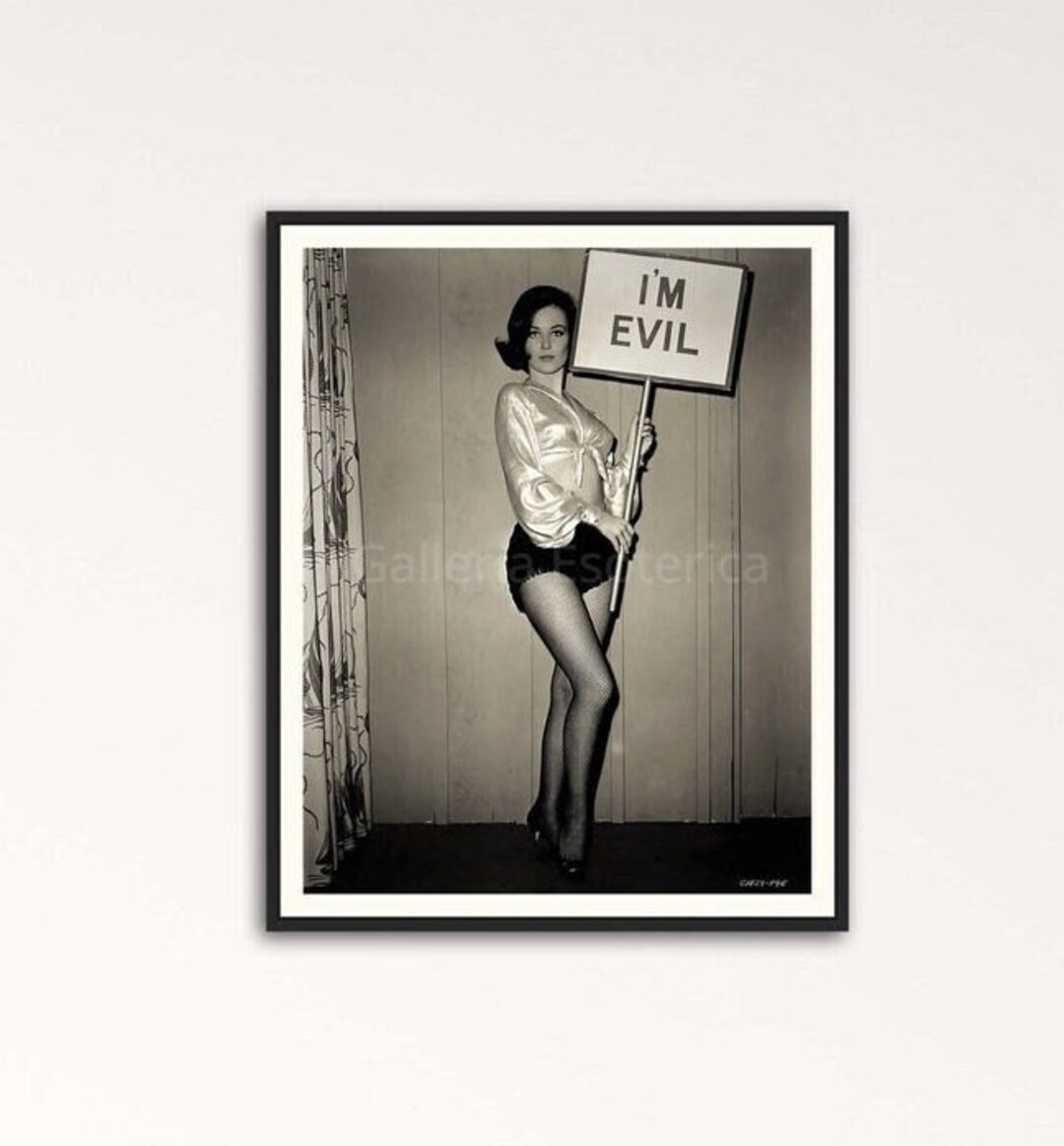 Evil Girl Woman With I'm Evil Sign Poster Shelley Fabares American Actress Singer 1965 Vintage ...