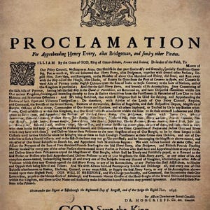 Pirate Wanted Poster | Vintage Pirate Print | Henry Every | Wanted ...