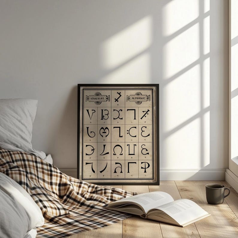 Enochian Alphabet Vintage Print | Angelic Script of John Dee & Edward ...