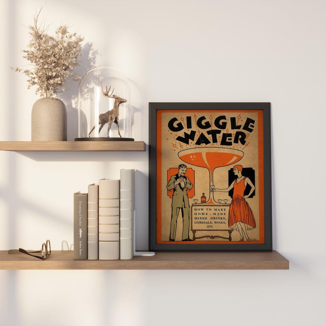 Giggle Water Vintage Poster | Prohibition Art Print | Speakeasy Decor ...