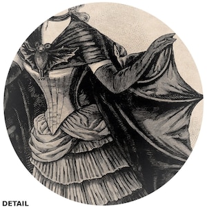Victorian Girl in Bat Costume, Vintage Print of Lady in Victorian Bat ...