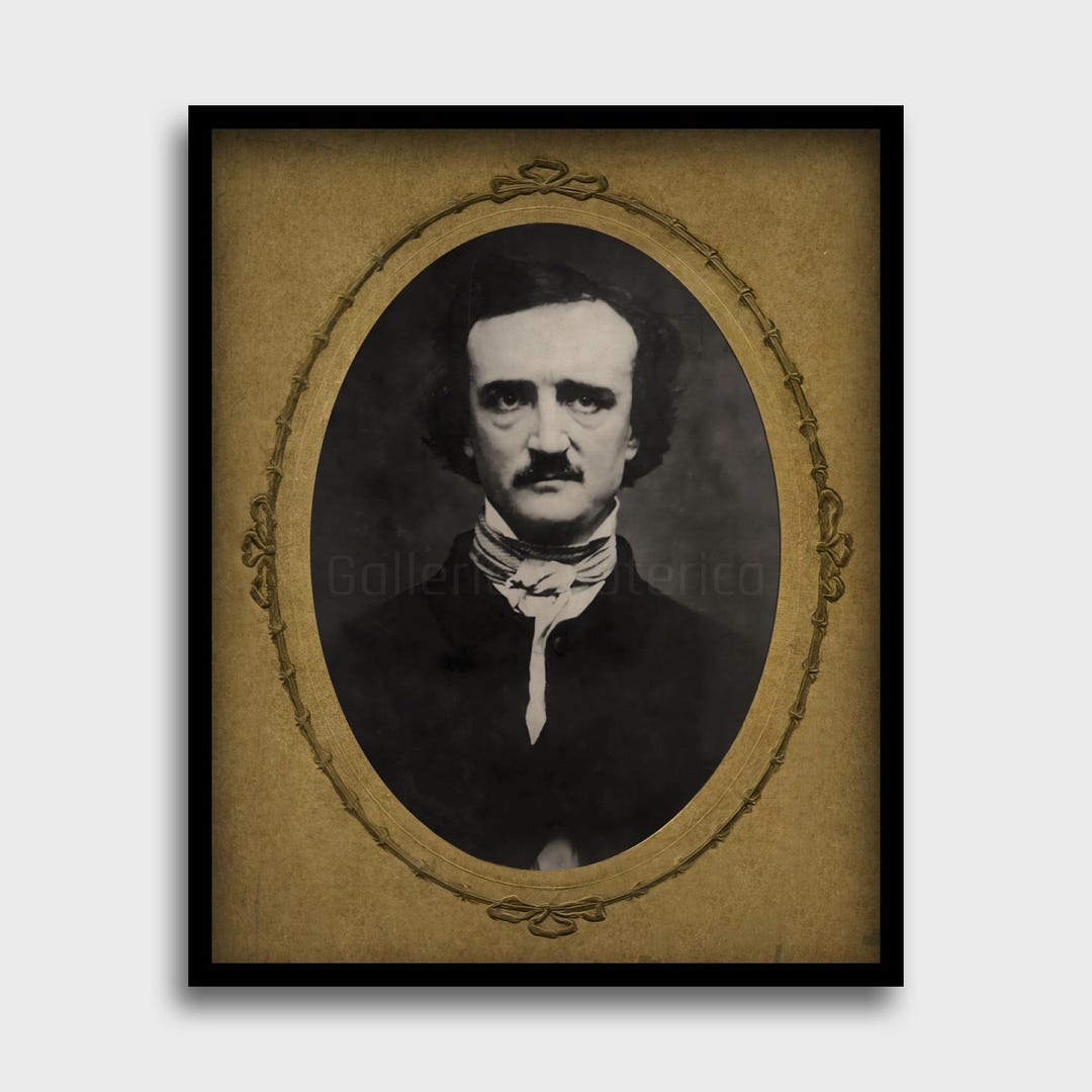 Edgar Allan Poe Photo Vintage Portrait American Genius Poet & Writer ...