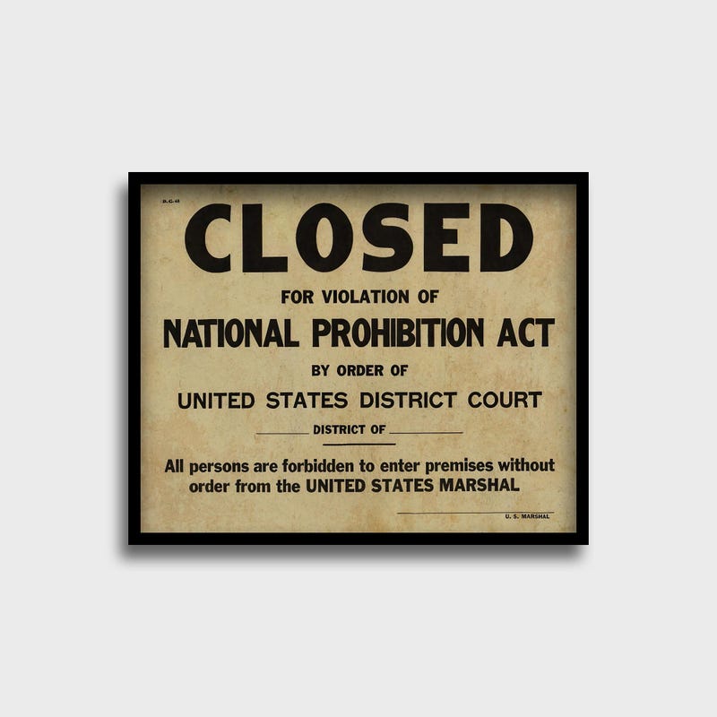 Prohibition Sign - Etsy