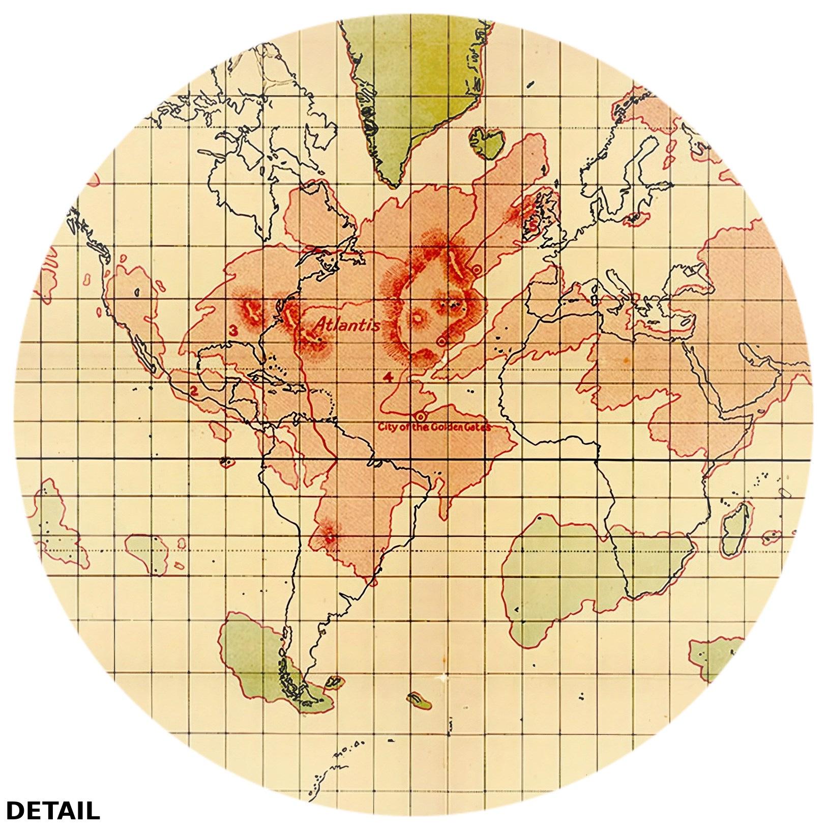 Atlantis Map Vintage | Mythical Ancient World Map | Theosophical Poster ...