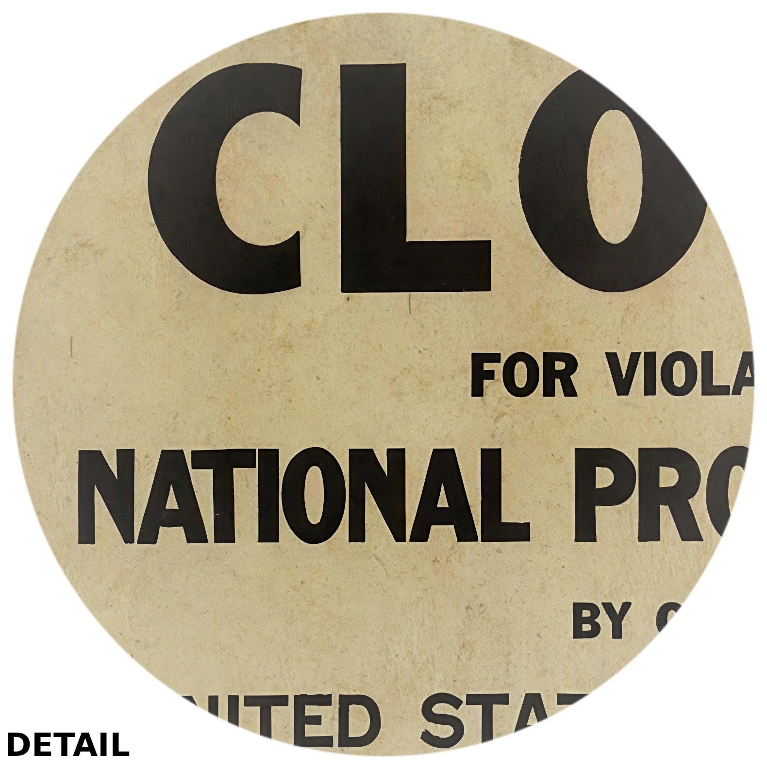 Prohibition Closed Sign, Retro Home Bar Print, Vintage Poster, Alcohol ...