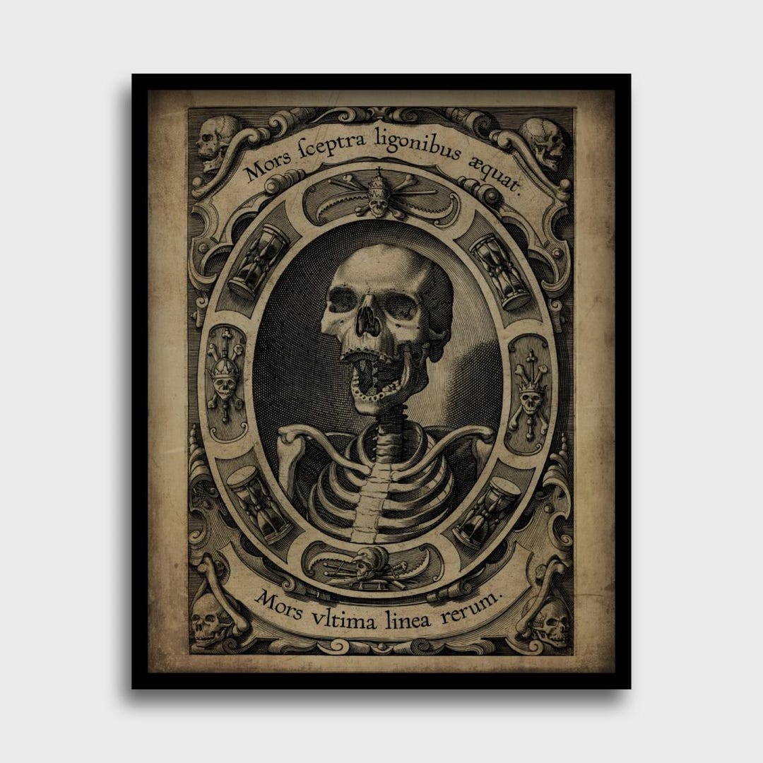 Memento Mori Skull Print | Laughing Vanitas Art | Vintage Mortality ...