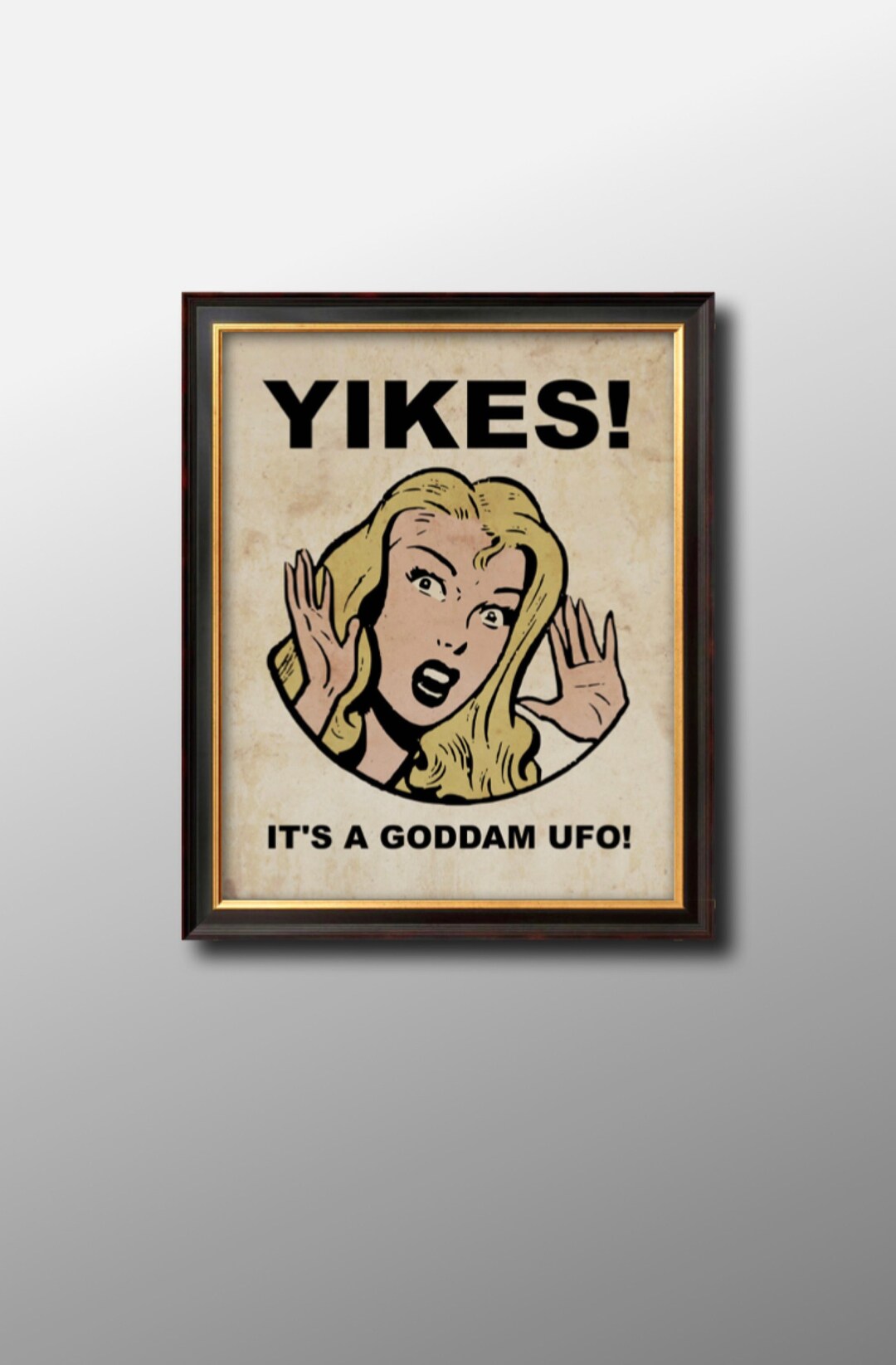 UFO Retro Style Vintage Poster Wall Art Woman UFO Blonde - Etsy