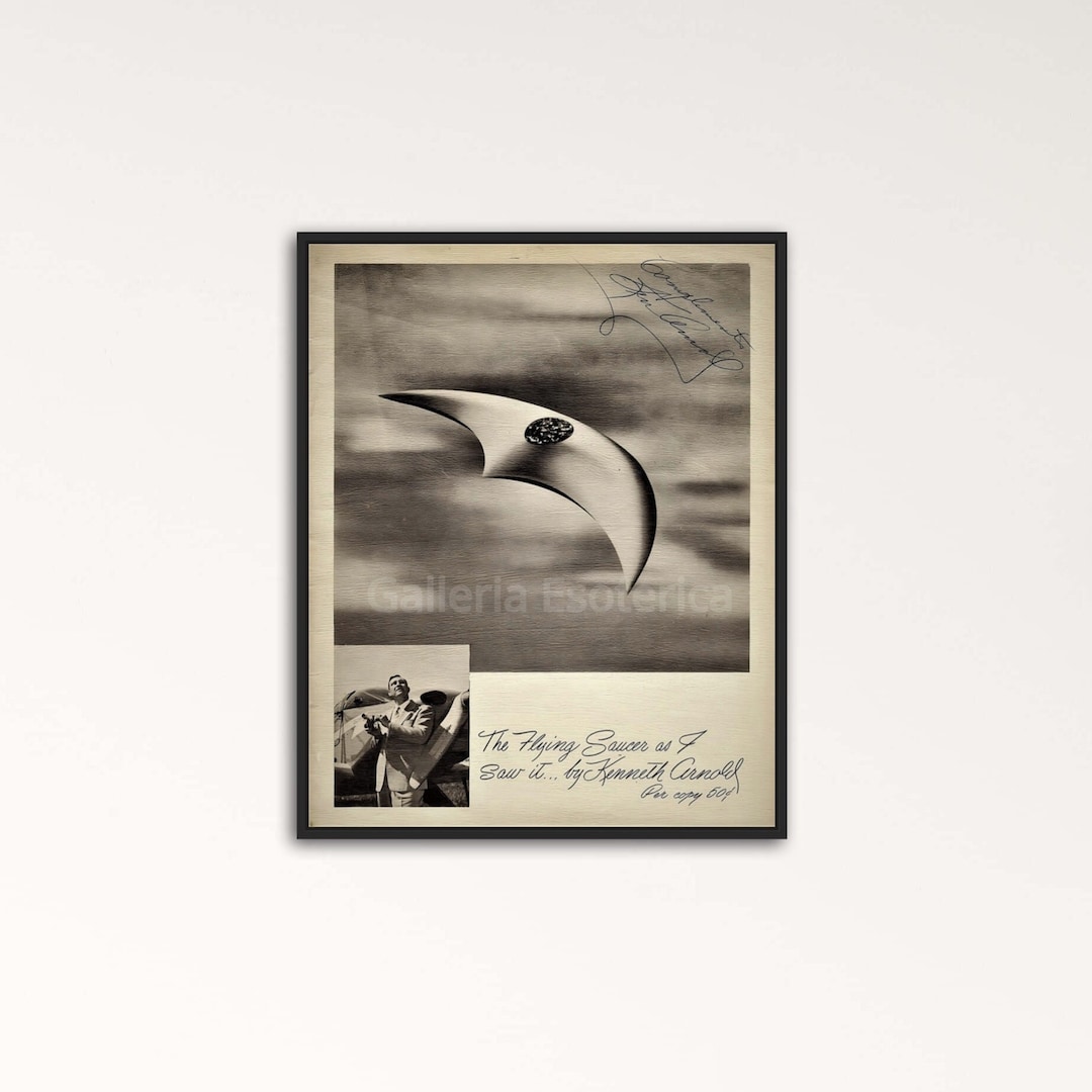 Kenneth Arnold UFO Sighting 1947, Signed Printable Vintage Photo ...