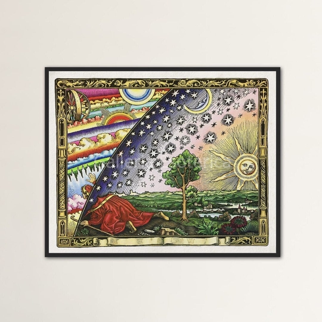 Flammarion Engraving, Medieval Flat Earth Firmament Carving, Flammarion ...