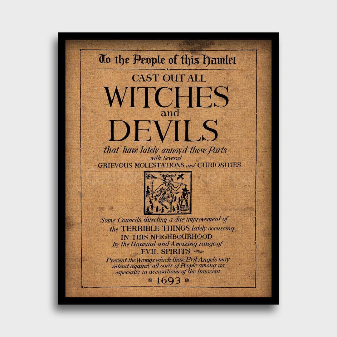 Cast Out All Witches and Devils - Medieval Witchcraft Poster, Salem ...