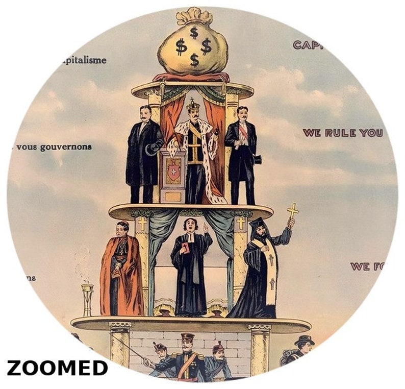 Pyramid of Capitalism Vintage Poster Retro French Capitalist Print ...