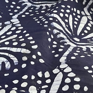 Nigerian Yoruba Adire Fabric, Handmade African Batik | Blue and White ...