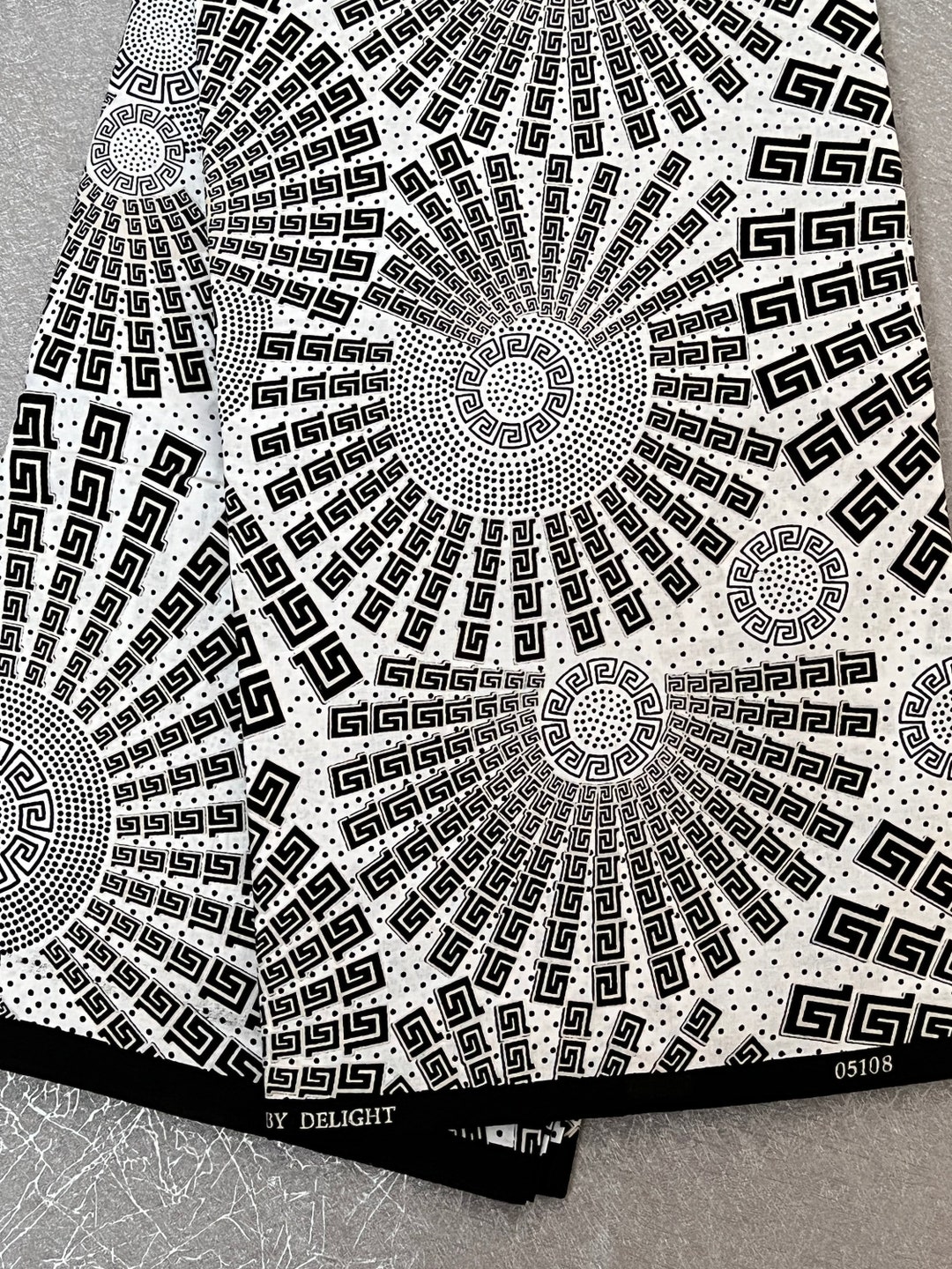 Black and White African Print Wheels Pattern, African Fabric, Polka ...