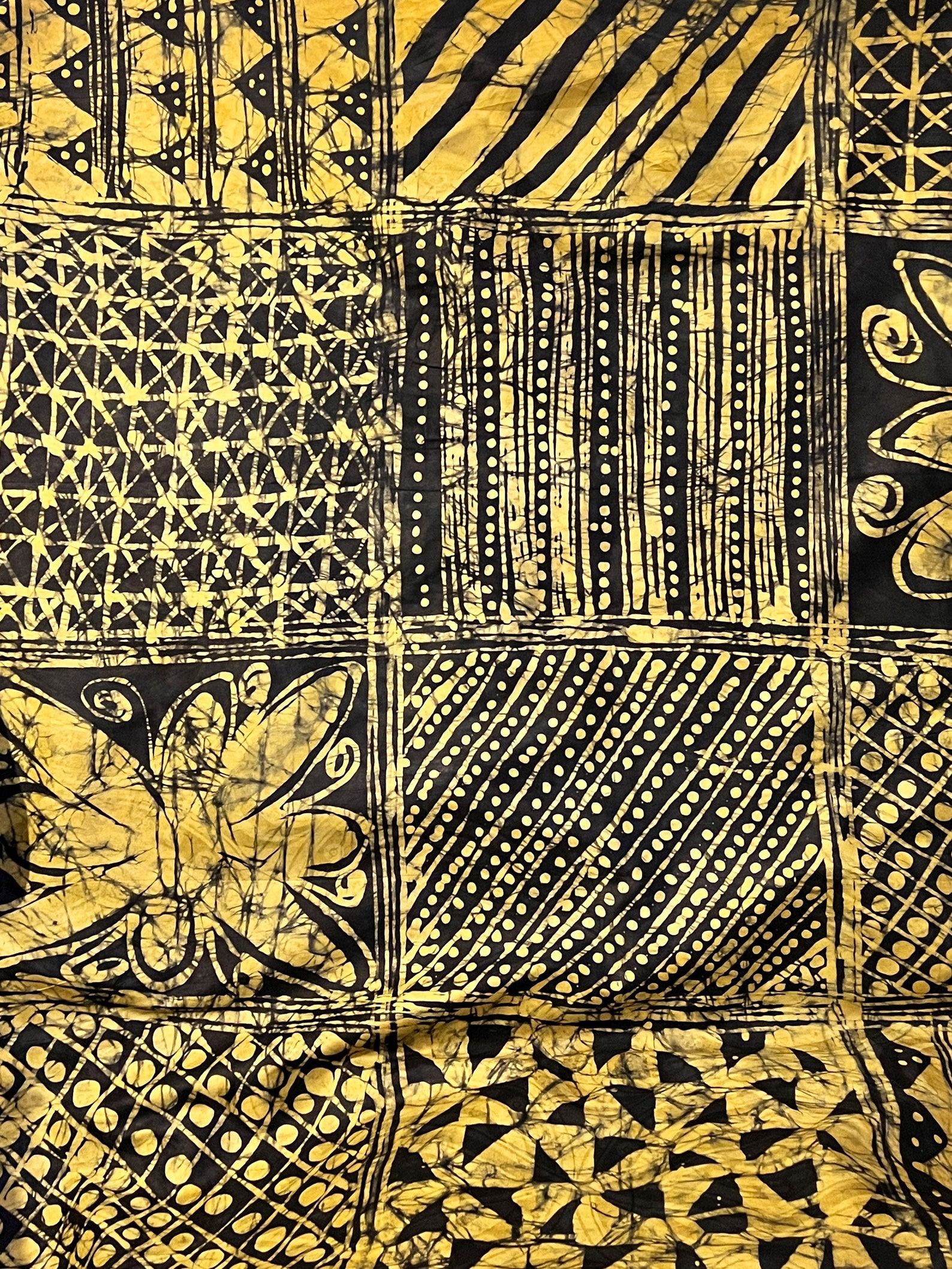 Handmade Adire Fabrics West African Abstract Fabric Yellow - Etsy