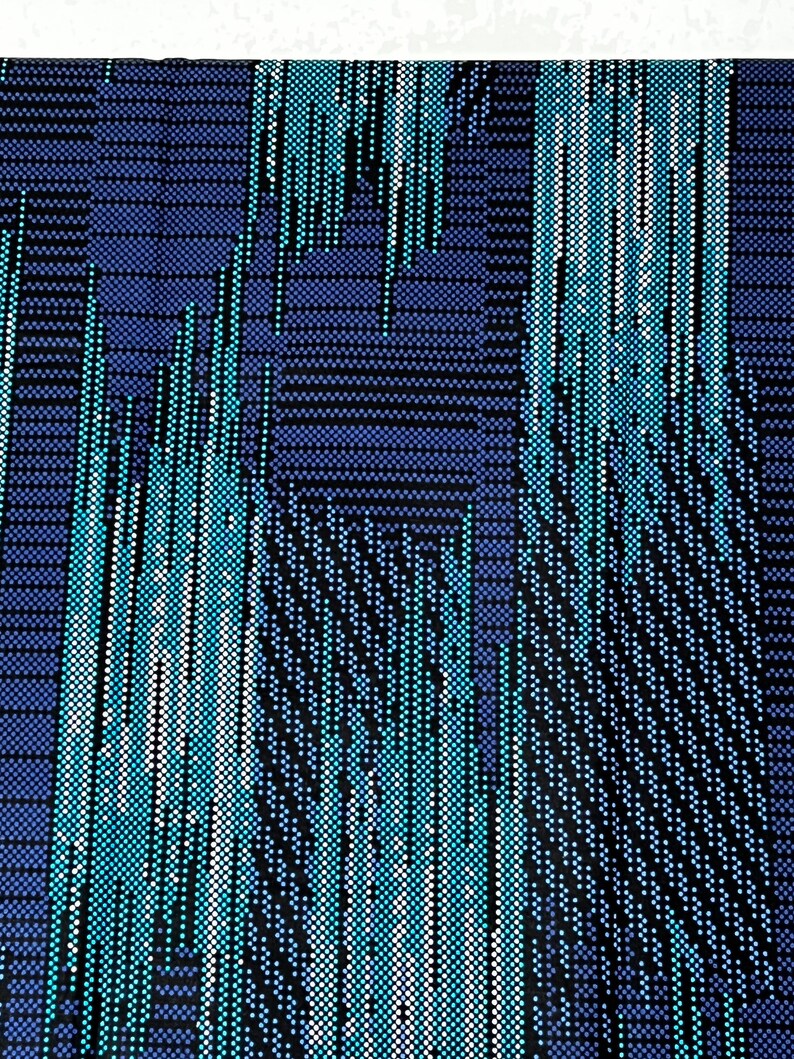 Azure Blue and Cyan Matrix Pattern African Print Fabricrich - Etsy UK
