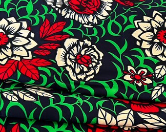 Orange, Brown Stripes African Print Fabric, Rich Cotton Fabric African ...