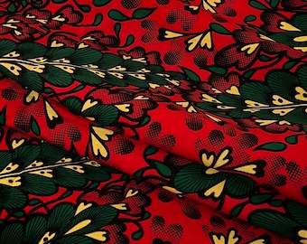 Orange, Brown Stripes African Print Fabric, Rich Cotton Fabric African ...