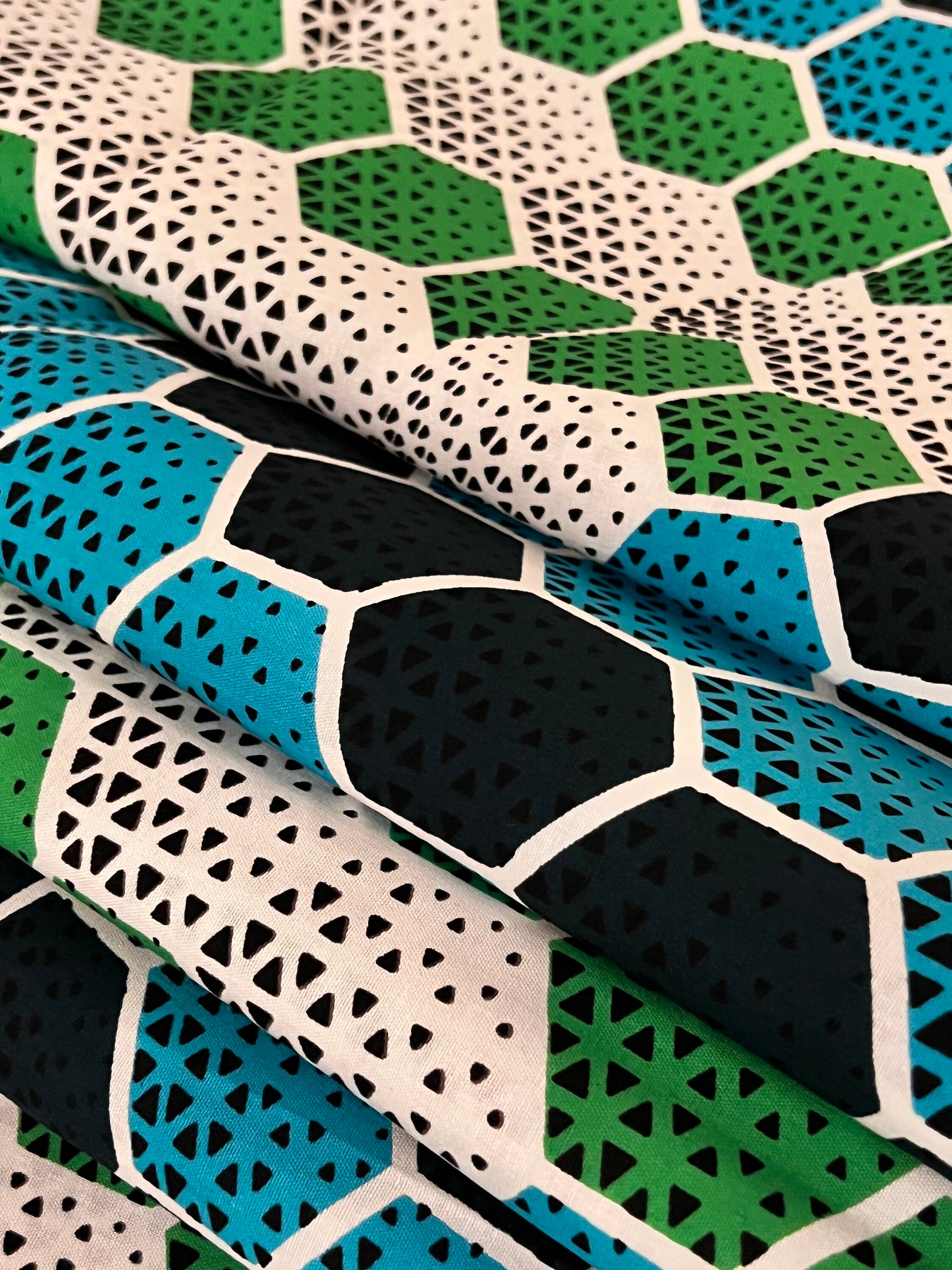 Blue and Green African Print Fabric Rich Cotton Fabric - Etsy