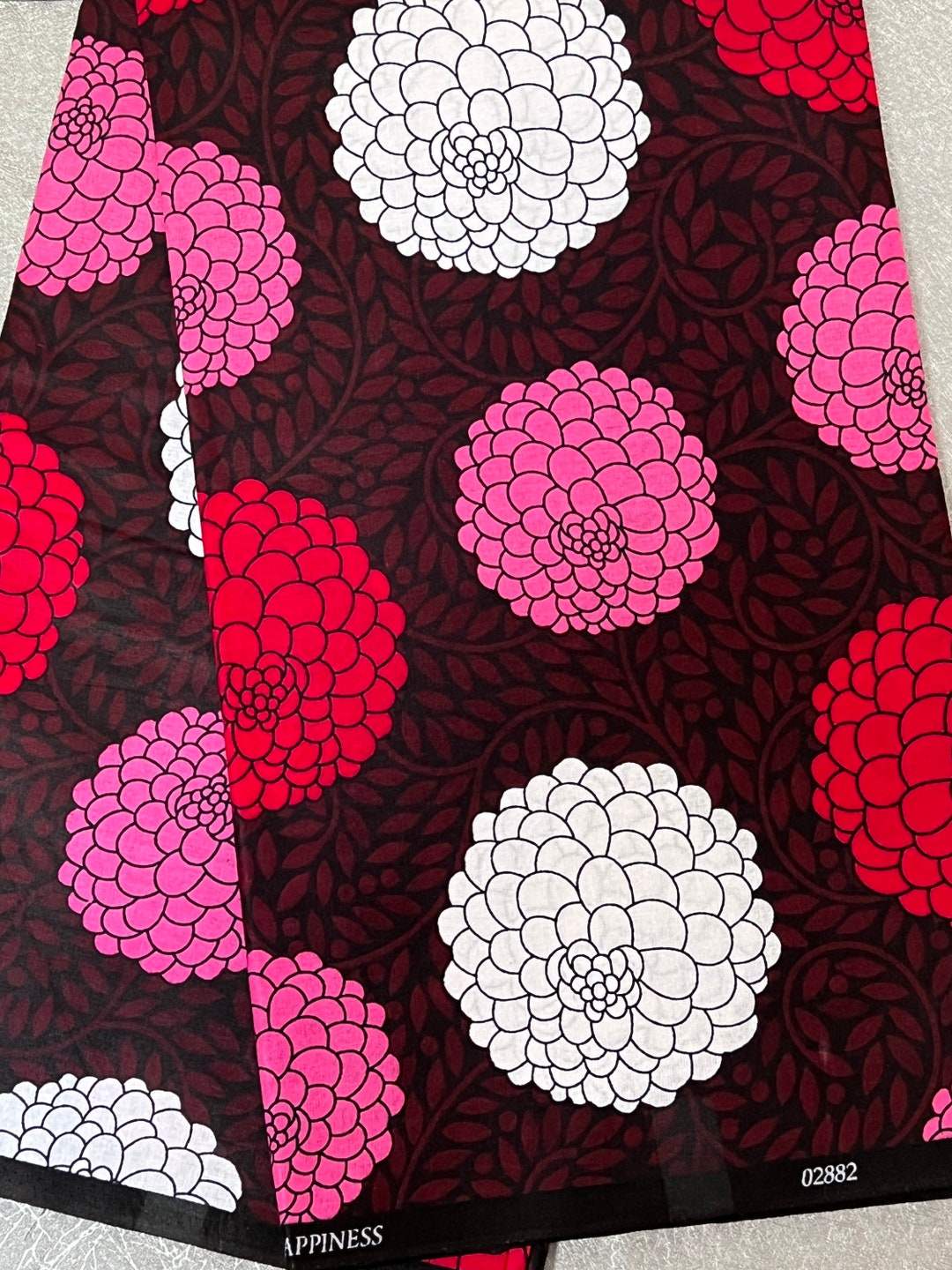 Red and Pink Floral Pattern African Print Fabric, Rich Cotton Fabric ...