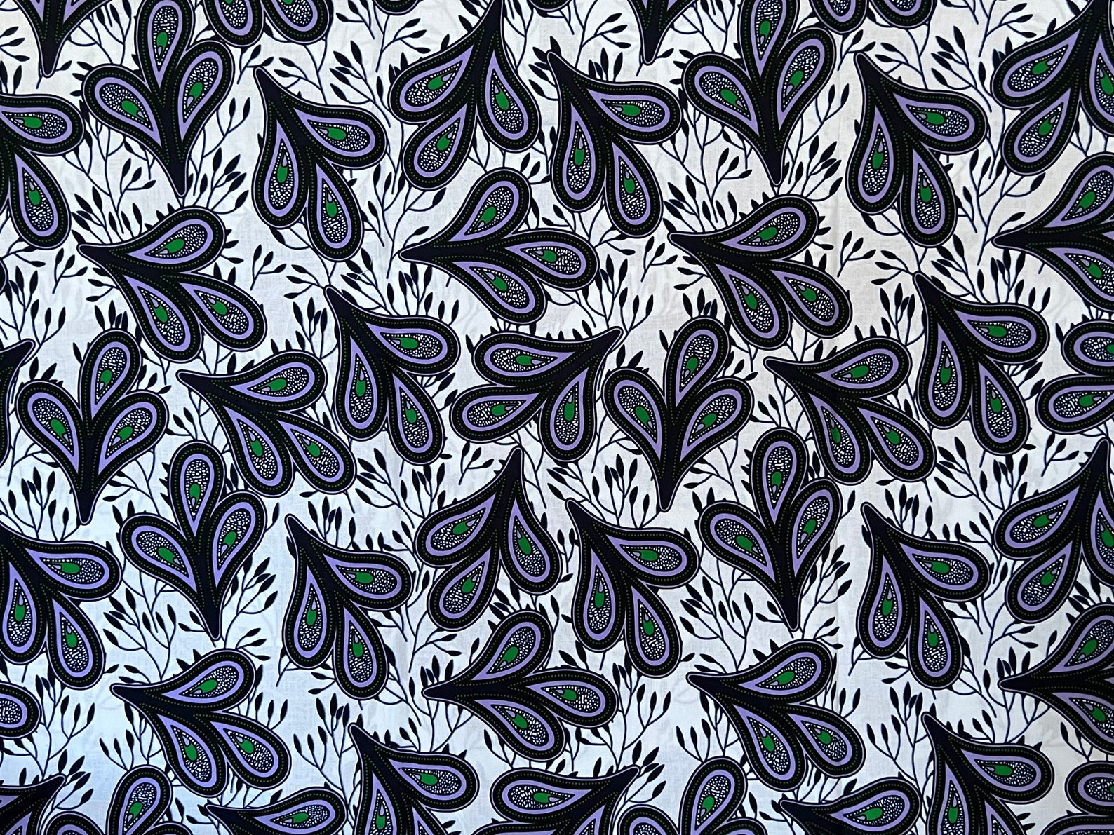 Floral African Print Cotton Fabric: Blue, Purple Wax Print Cloth - Etsy