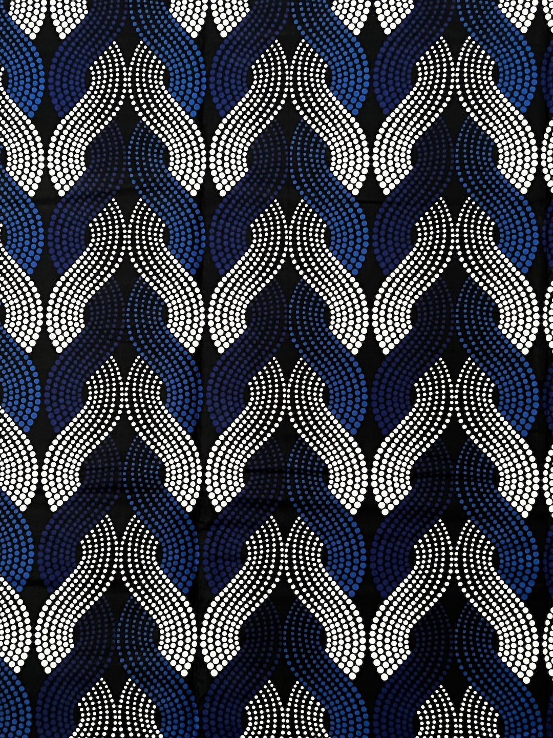 Blue Wave African Print Fabric, Modern Ankara Cotton, Sold by the Yard ...