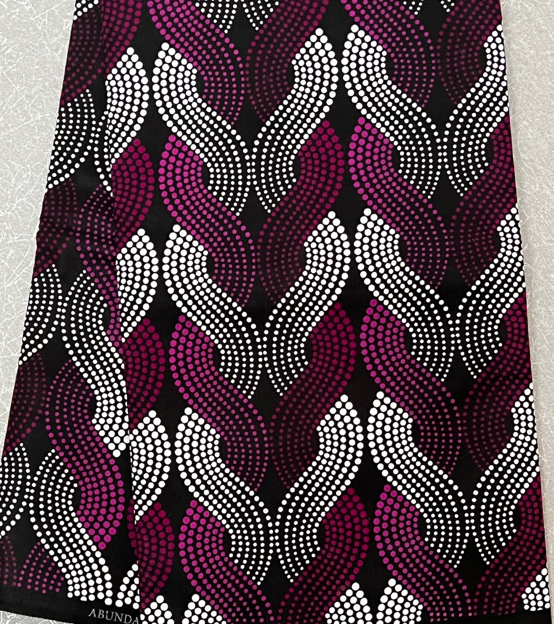 African Wax Print Fabric, Purple and White Polka Dots Motif, African ...
