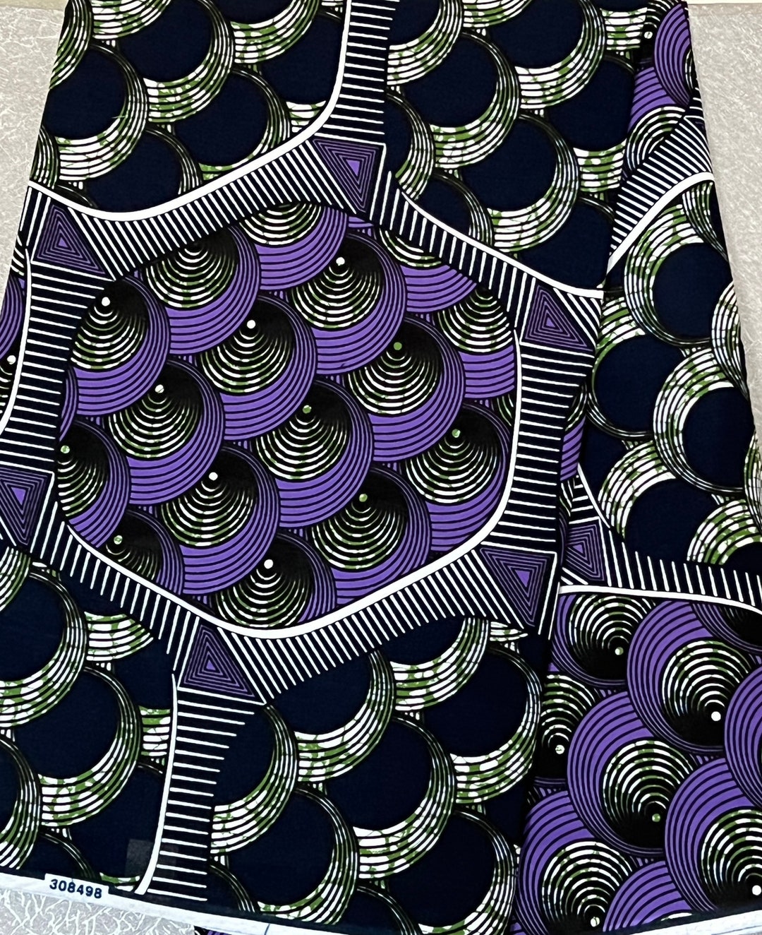 Purple & Blue Geometric African Ankara Fabric - Cotton Wax Print - Etsy
