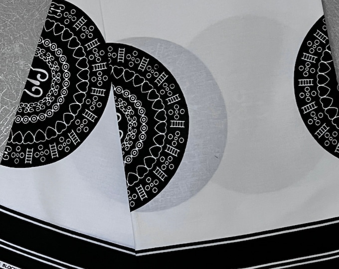 Black and White African Print Wheels Pattern, African Fabric, Polka ...