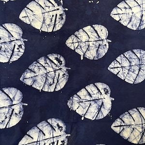 Nigerian Adire Batik, Handmade Batik, Leaf Pattern, Sewing Fabric ...