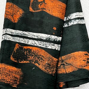 Handmade Batik, Dark Green and Red Brush Strokes and Stripes Pattern ...