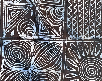 Nigerian Handmade African Batik, Ethnic Fabric, Indigo Hand-dyed Adire ...