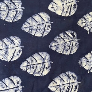 Nigerian Adire Batik, Handmade Batik, Leaf Pattern, Sewing Fabric ...