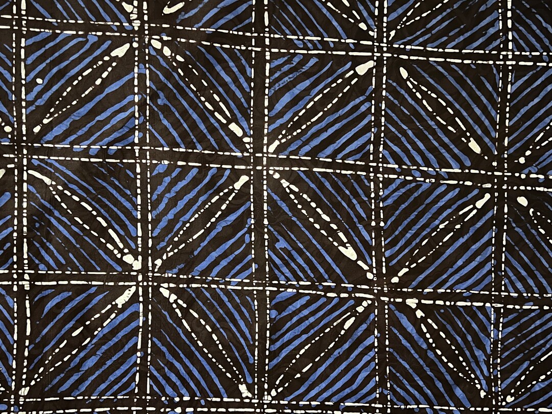 Blue Brown | Green Brown Nigerian Adire Batik, Handmade Batik Squares ...