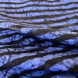Indigo Blue and Black Diagonal Stripes Fabric, Nigerian Batik African ...