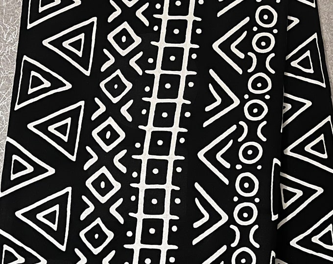 Black and White African Print Wheels Pattern, African Fabric, Polka ...