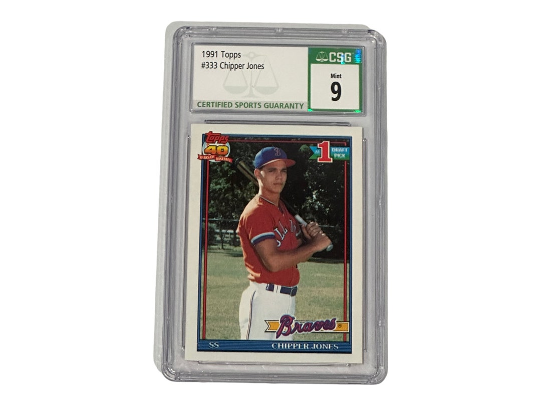 1991 Topps Chipper Jones Rookie Card 333 CSG 9 Atlanta Braves - Etsy