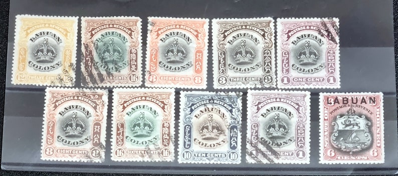 Labuan Vintage Stamps Inc Queen Victoria - Etsy