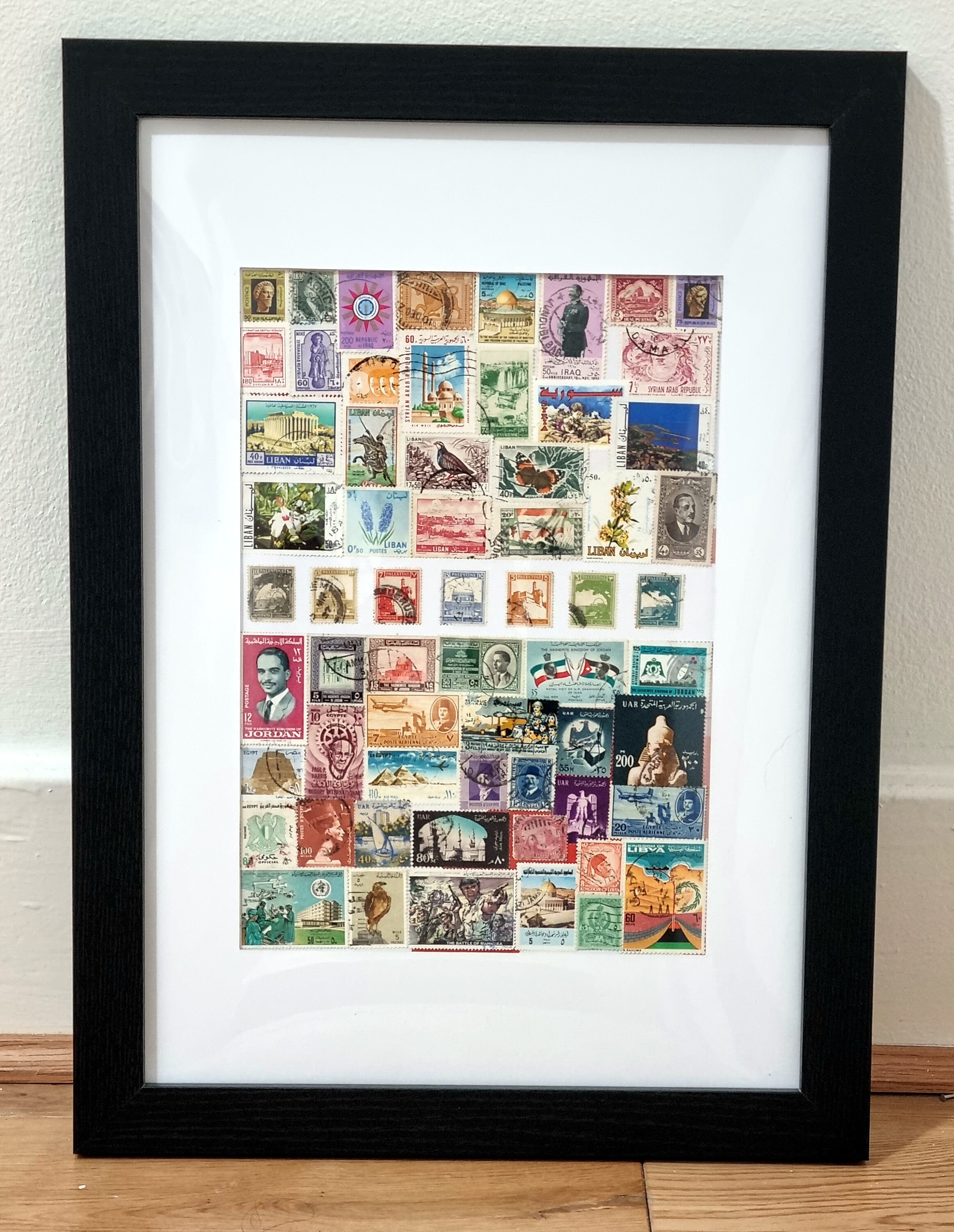 Levant Countries Themed Vintage Stamp Collection in Photo Frame - Etsy