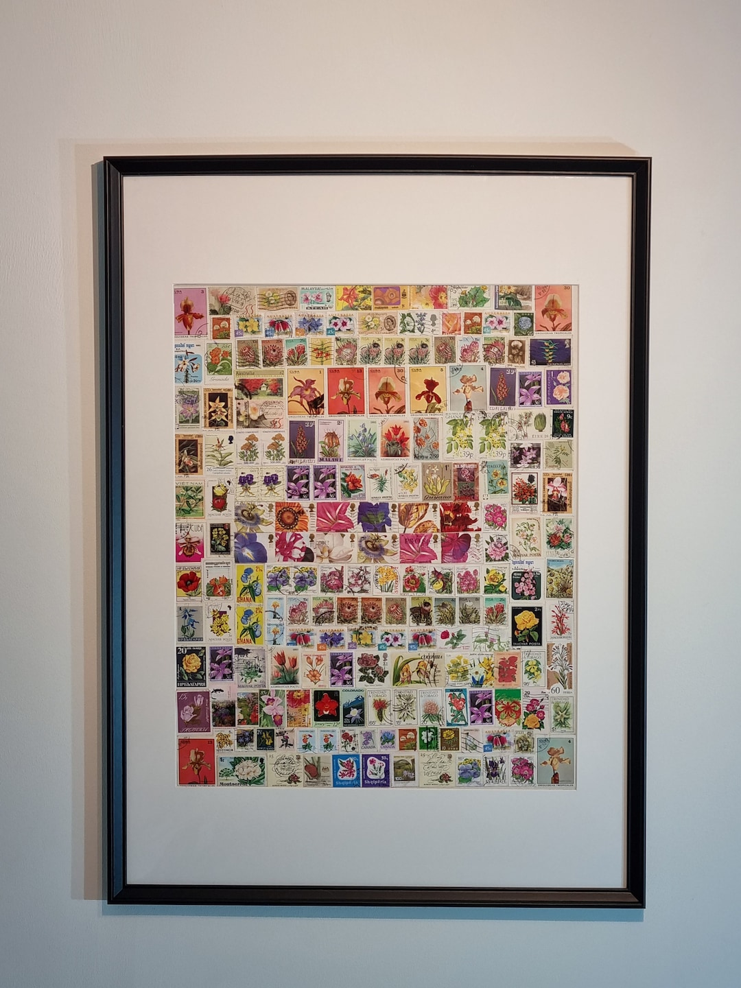 Flower Postage Stamp Collage Frame - Etsy