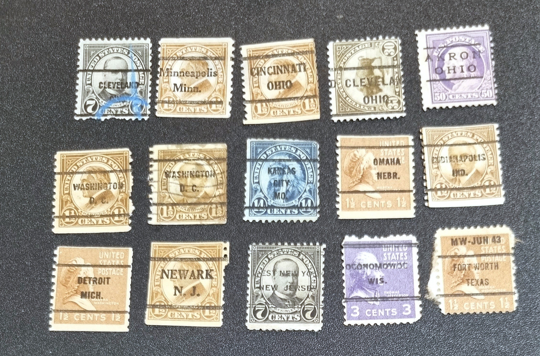 Vintage USA Postage Stamps With Overprints - Etsy
