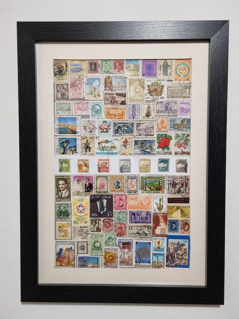Levant Countries Themed Vintage Stamp Collection in Photo Frame - Etsy