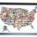 Vintage USA Stamp Collage Art - Etsy
