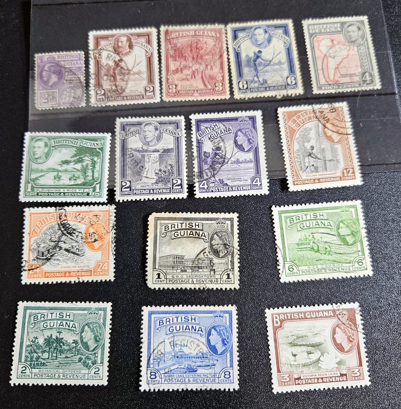 British Commonwealth Vintage British Guiana Stamps - Etsy