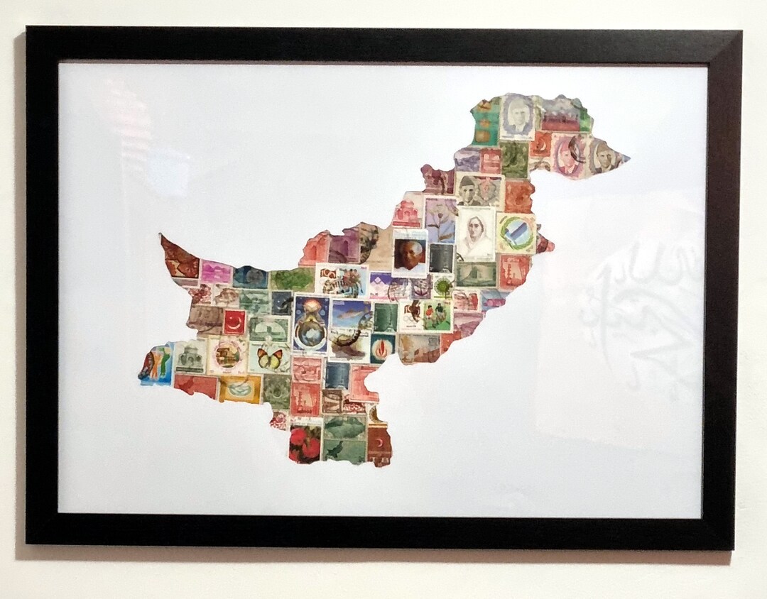 Pakistan Postage Stamp Collage Art - Etsy