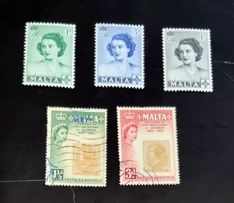 Vintage Malta Stamps Queen Victoria + KGVI - Etsy