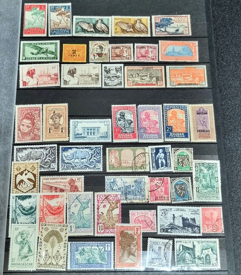 Vintage French Colonies Stamps Set 1 - Etsy