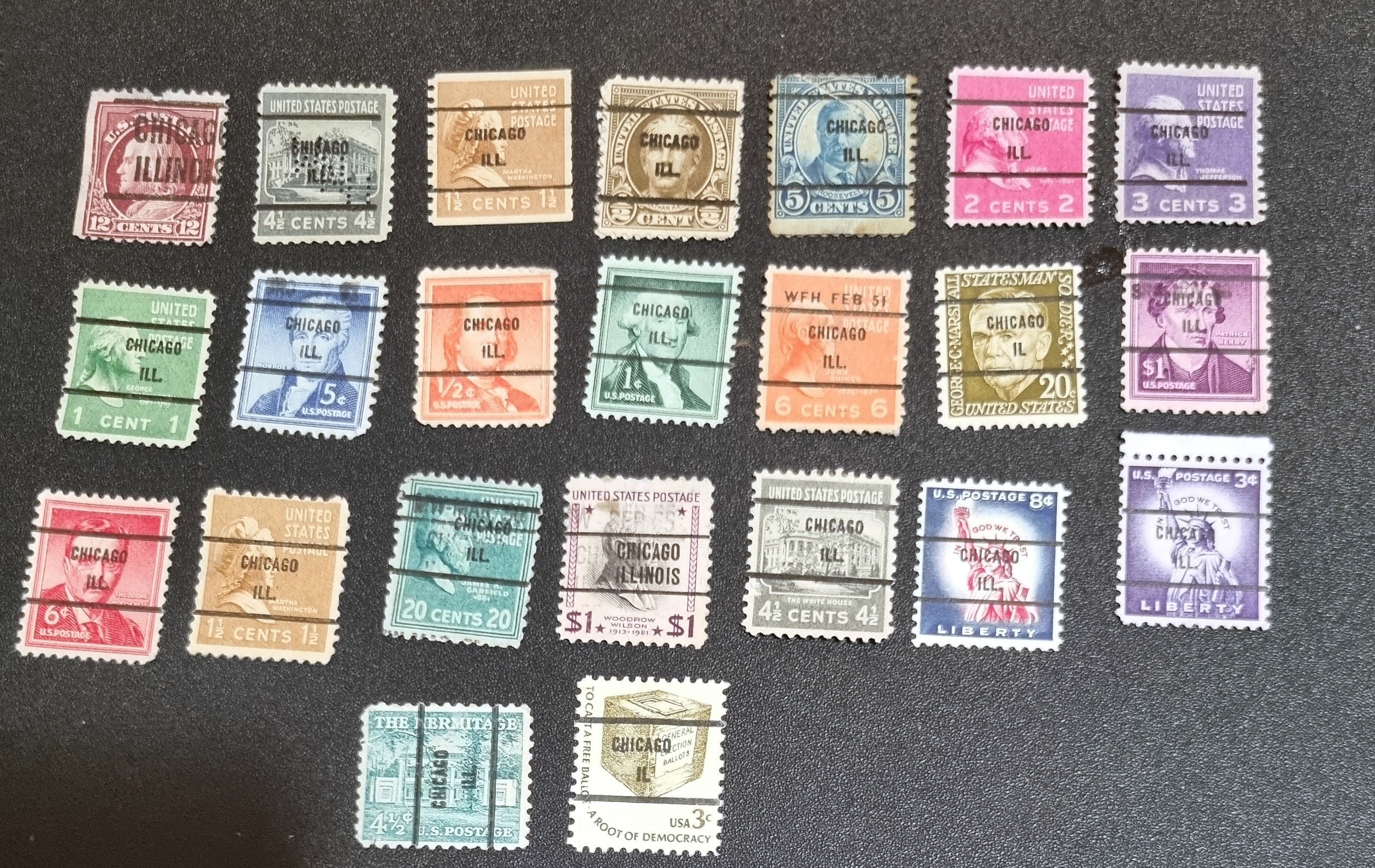 Vintage USA Postage Stamps With Overprints - Etsy