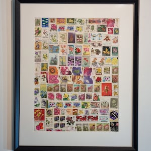 Flower Postage Stamp Collage Frame - Etsy