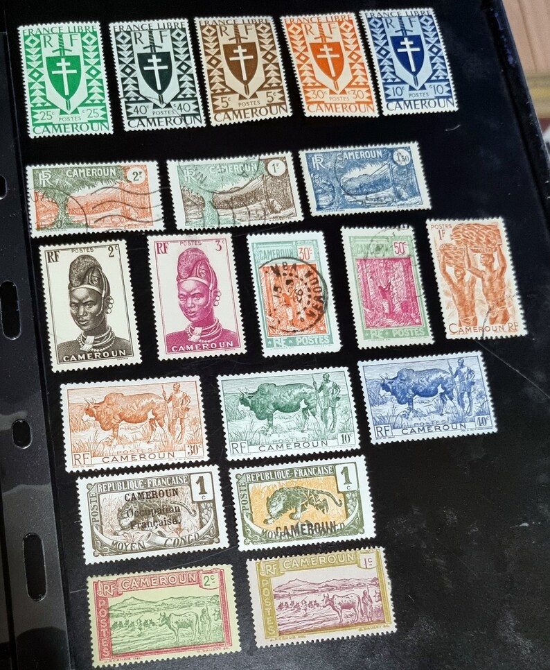 Vintage French Colonies Stamps Set 1 - Etsy